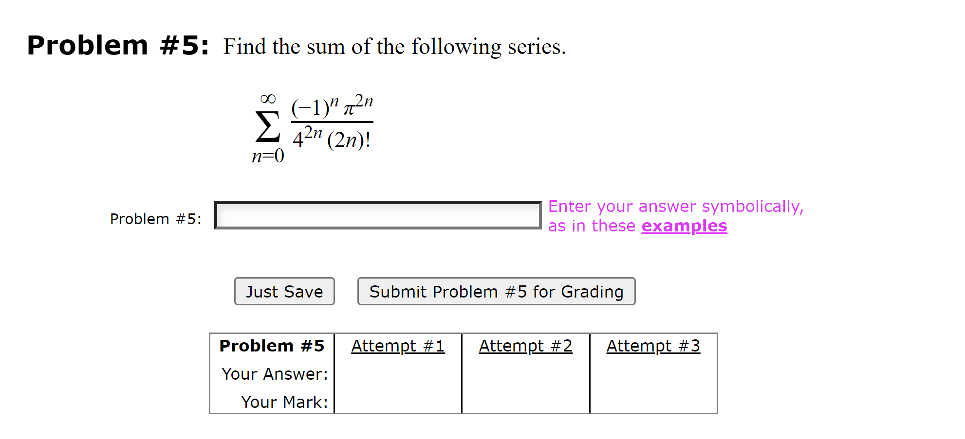 Solved Problem \# 5: Find the sum of the following series. | Chegg.com