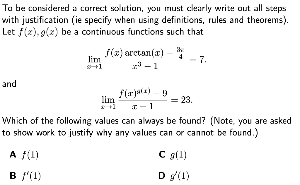 Solved To be considered a correct solution, you must clearly | Chegg.com