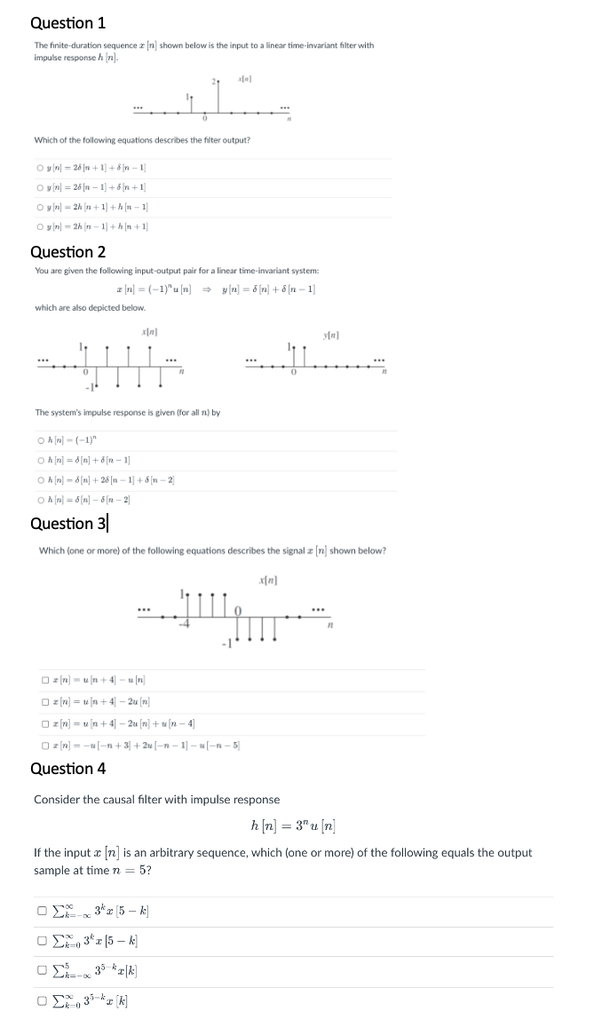 Solved The Finite Duration Sequence X[n] Shown Below Is The
