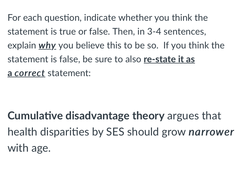 Solved For each question, indicate whether you think the | Chegg.com