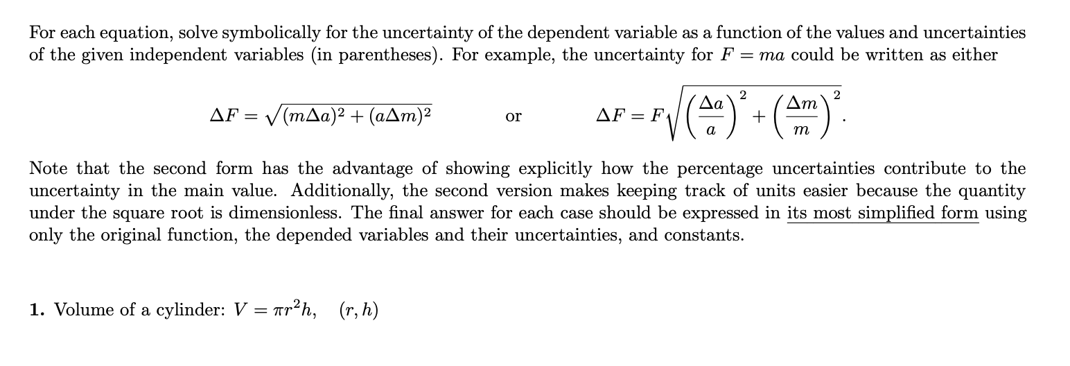 Solved For each equation, solve symbolically for the | Chegg.com
