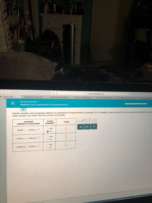 Solved O MEASUREMENT Addition and subtraction of | Chegg.com