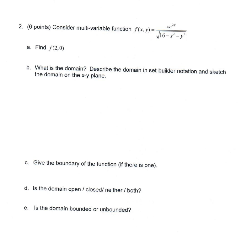 Solved 2 6 Points Consider Multi Variable Function Fx 
