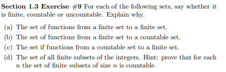 Solved Section 1.3 Exercise #9 For each of the following | Chegg.com