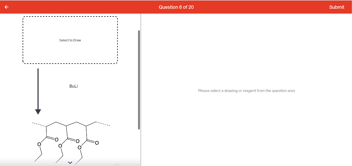 Solved + Question 6 of 20 Submit Select to Draw Buli Please | Chegg.com