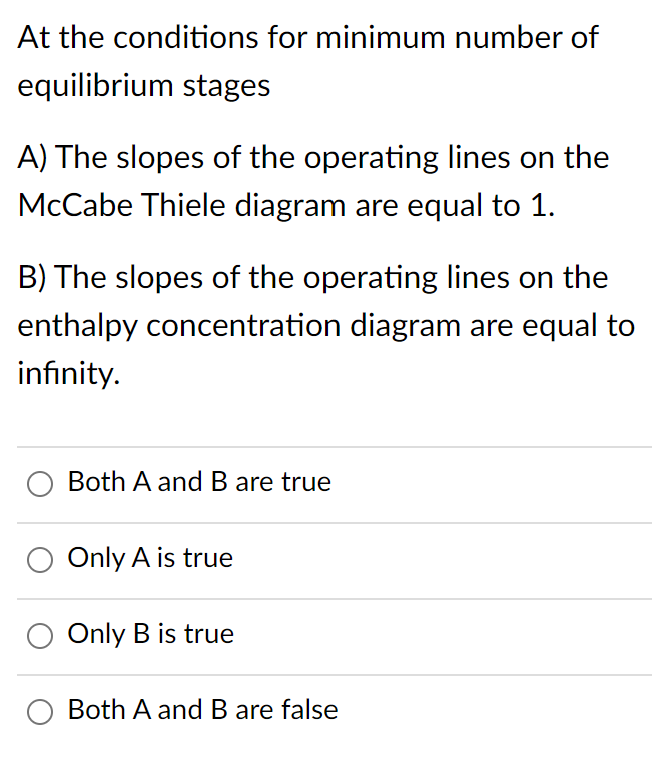 Solved At the conditions for minimum number of equilibrium | Chegg.com