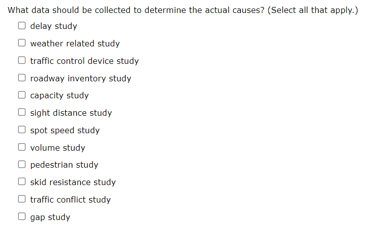 Solved What data should be collected to determine the actual | Chegg.com