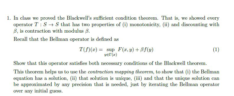Solved In class we proved the Blackwell's sufficient | Chegg.com