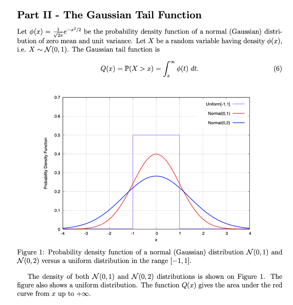 Part II - The Gaussian Tail Function Let (r) = Vznie | Chegg.com