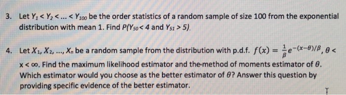Solved 3. Let Y distribution with mean 1. Find P(Yso