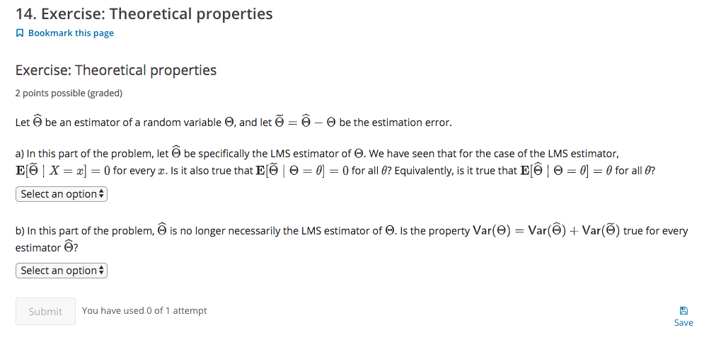 Solved 14. Exercise: Theoretical properties A Bookmark this | Chegg.com