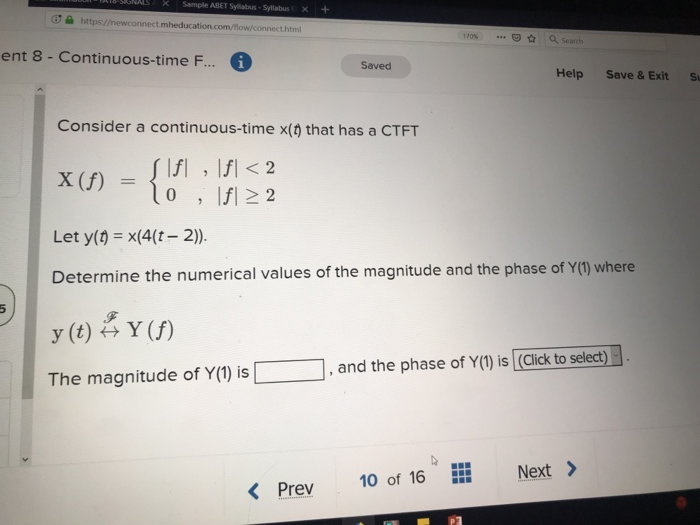 Solved nment 8-Continuous-time F… Saved Help Save Problem | Chegg.com