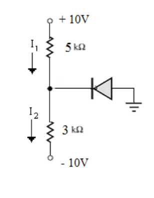Solved For the diode circuit shown below, find I1, I2, and | Chegg.com