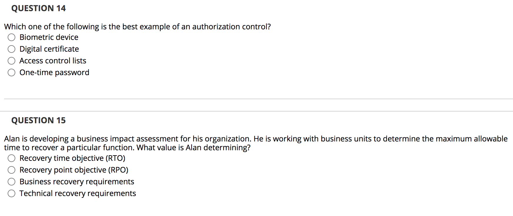 Solved QUESTION 1 The business impact analysis (BIA) | Chegg.com