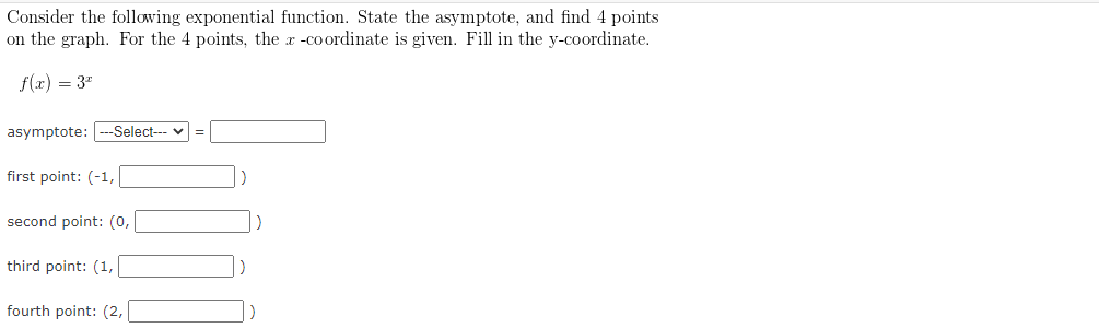 Solved Consider the following exponential function. State | Chegg.com