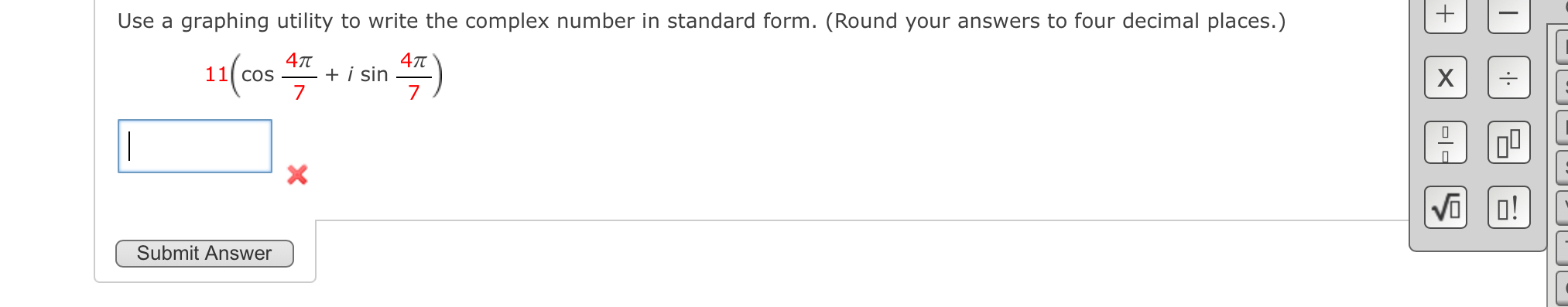 Solved Use a graphing utility to write the complex number in | Chegg.com