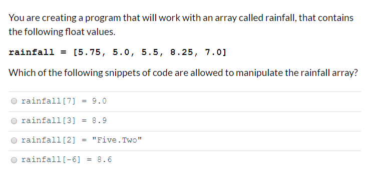 Solved You are creating a program that will work with an | Chegg.com
