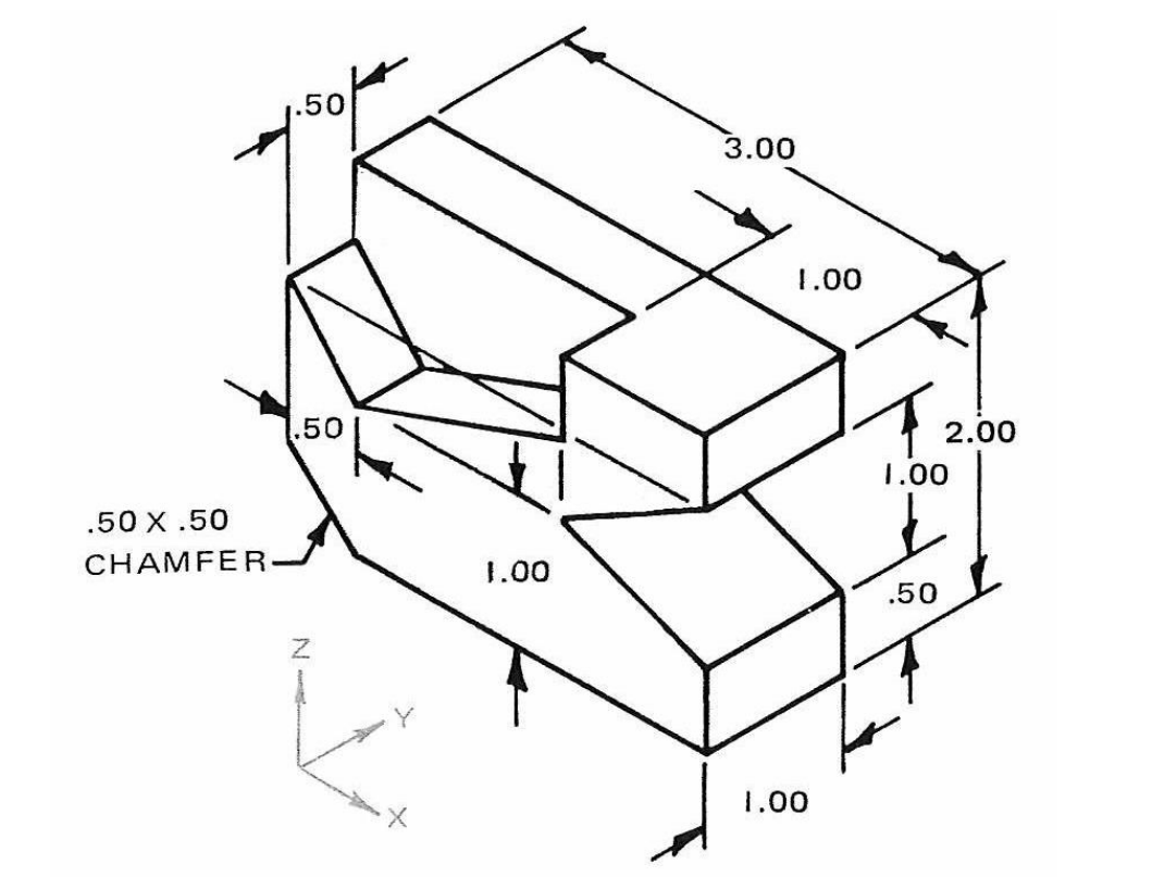 Solved Draw the object using a 3-view orthographic | Chegg.com