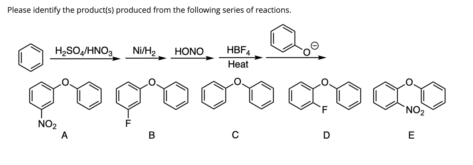Solved Please identify the product(s) produced from the | Chegg.com
