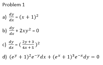 Solved Solve each differential equation using separation of | Chegg.com