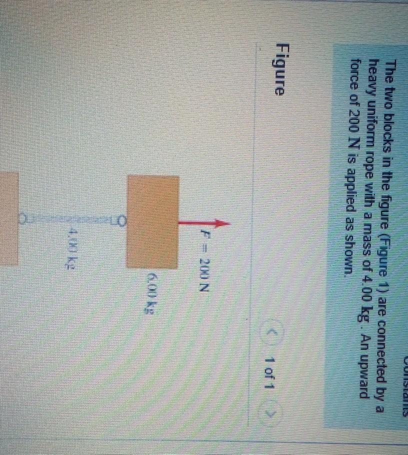 Solved The Two Blocks In The Figure Figure 1 Are Connected