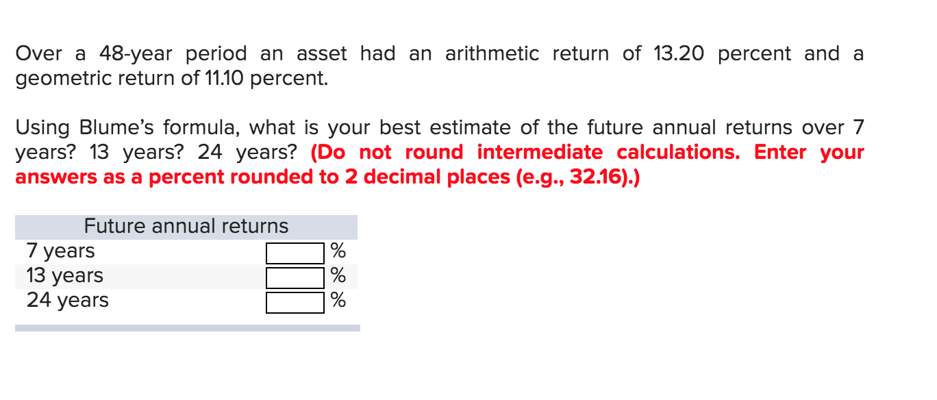Solved Over a 48-year period an asset had an arithmetic | Chegg.com