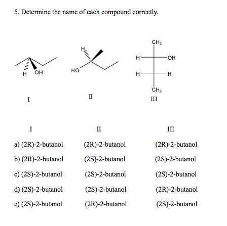 Solved 5. Determine the name of each compound correctly. сн. | Chegg.com