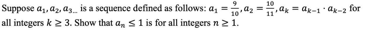 Solved 10 = 9 Suppose a1, A2, A3... is a sequence defined as | Chegg.com