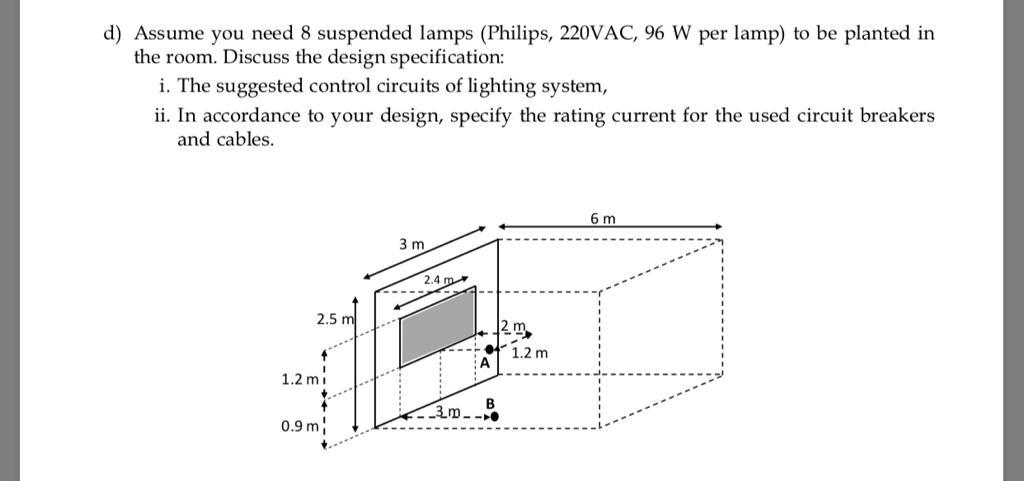 Solved 03: A room measures 6m x 3m x and is 2.5m high. It | Chegg.com
