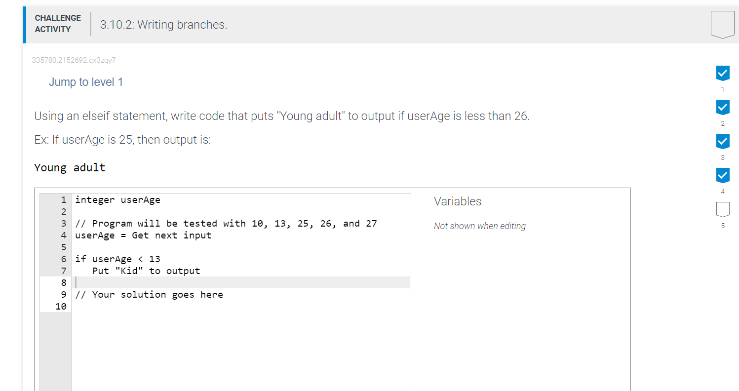 Solved CHALLENGE ACTIVITY 3.10.2: Writing branches. | Chegg.com