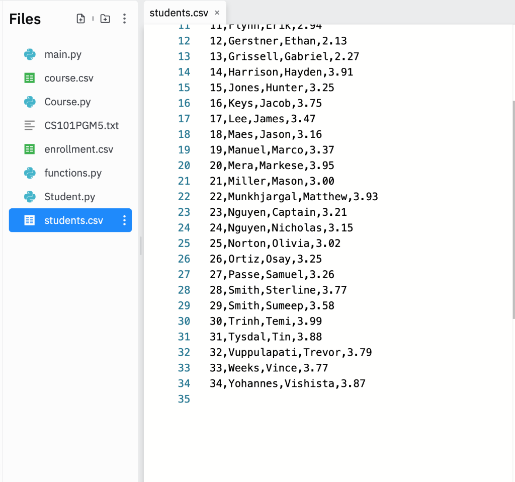Student & Class Roster NOTE: This is an adaptation of | Chegg.com
