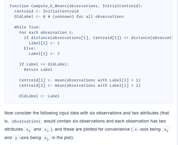 Solved The pseudocode below describes the standard kmeans | Chegg.com