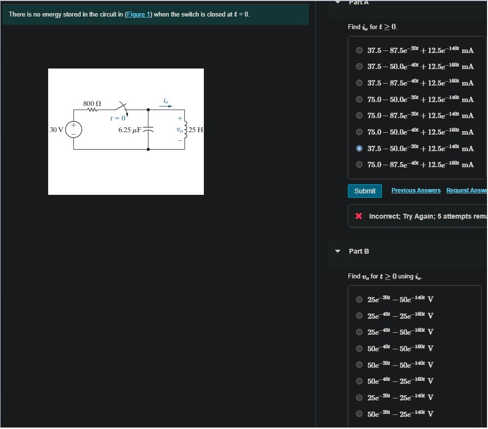 Solved There is no energy stored in the circuit in (Figure | Chegg.com