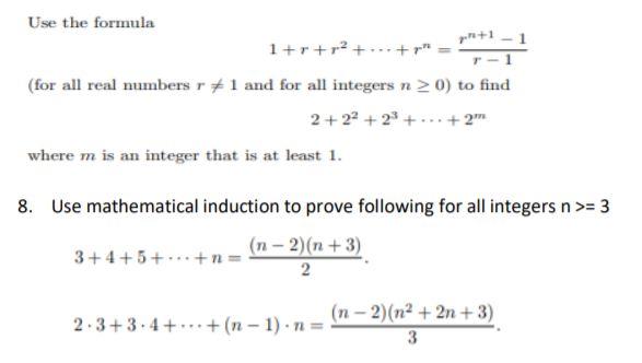 Solved -1 Use the formula +1 -1 1+r+r+-+-+ (for all real | Chegg.com