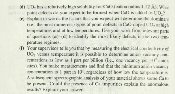 Solved 5.8. UO2 ("urania") is a nuclear fuel. UO2 has the | Chegg.com
