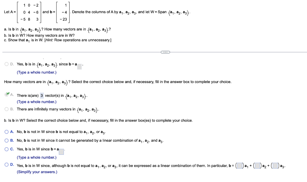 Solved Let A=⎣⎡10−5048−2−63⎦⎤ and b=⎣⎡1−4−23⎦⎤. Denote the | Chegg.com