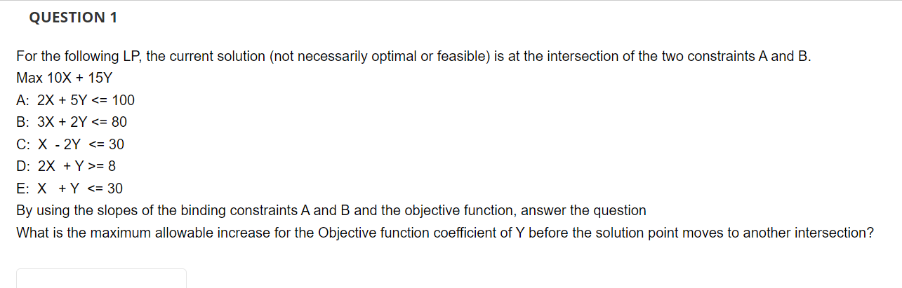 Solved For the following LP, the current solution (not | Chegg.com