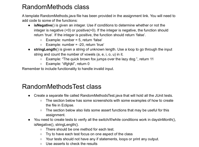Solved Random Methods class A template Random Methods.java | Chegg.com