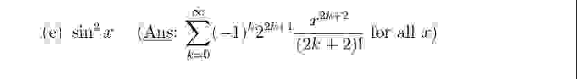 Solved find the series representation for sin^2x in the | Chegg.com