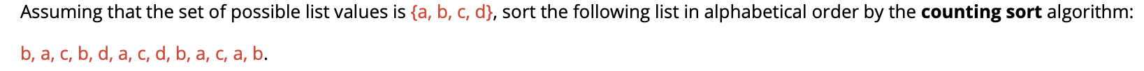 Solved Assuming that the set of possible list values is {a, | Chegg.com