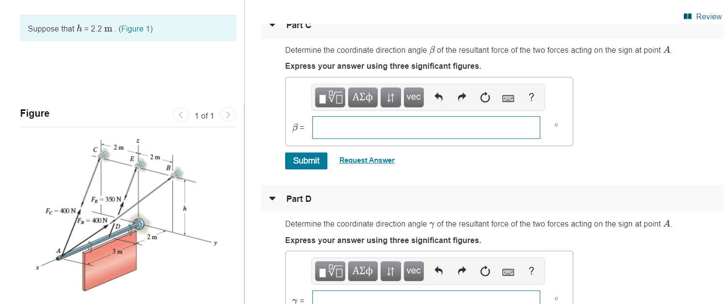 Solved M Review Suppose that h = 2.2 m. (Figure 1) Part | Chegg.com