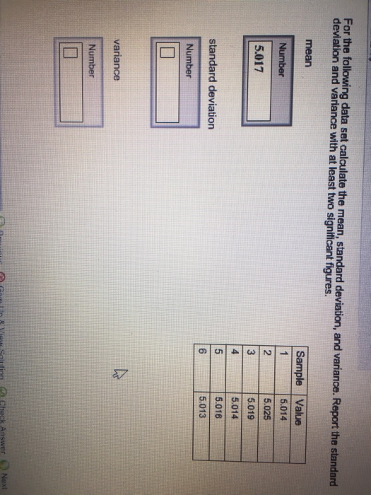 Solved For the following data set calculate the mean, | Chegg.com