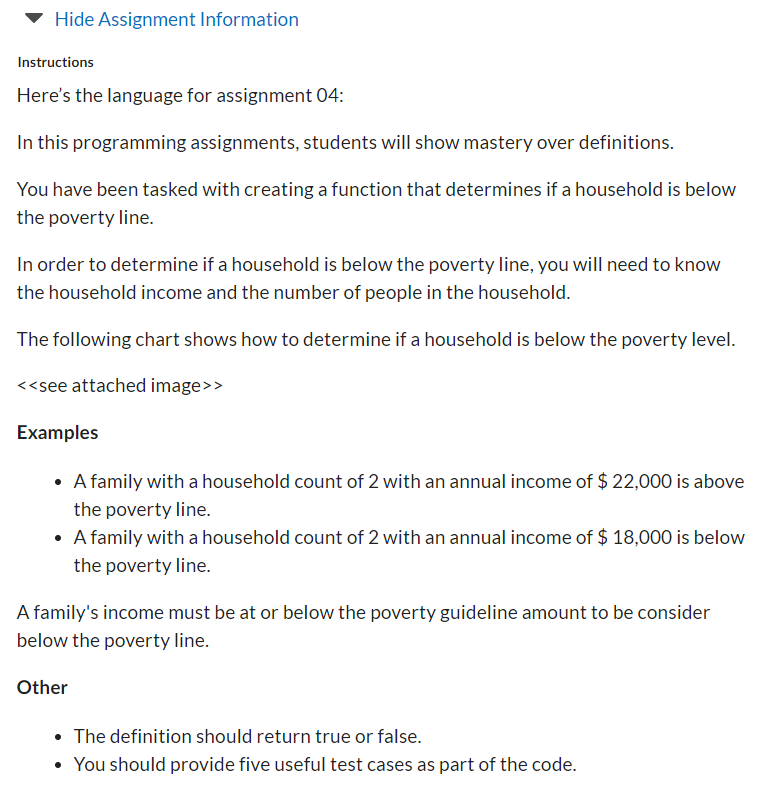 Solved Hide Assignment Information Instructions Here's the | Chegg.com