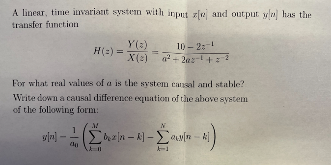 Solved A linear, time invariant system with input x[n] and | Chegg.com