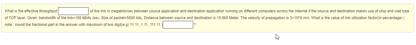 Solved What is the effective throughput of the link in | Chegg.com