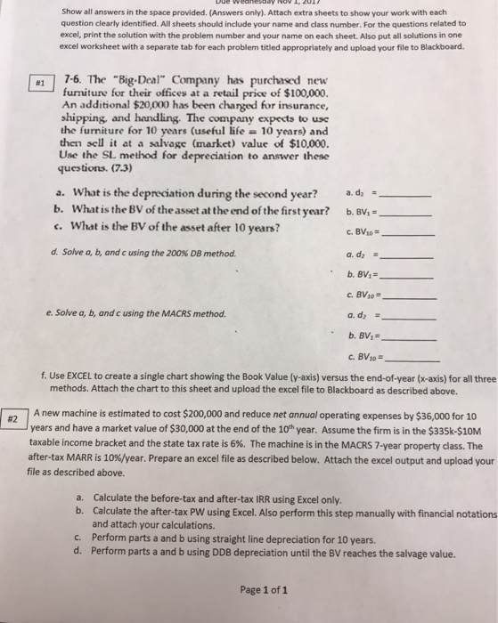 Solved Show all answers in the space provided. (Answers | Chegg.com