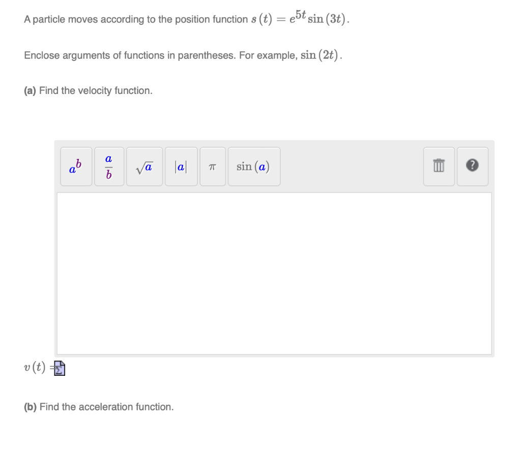Solved A particle moves according to the position function | Chegg.com