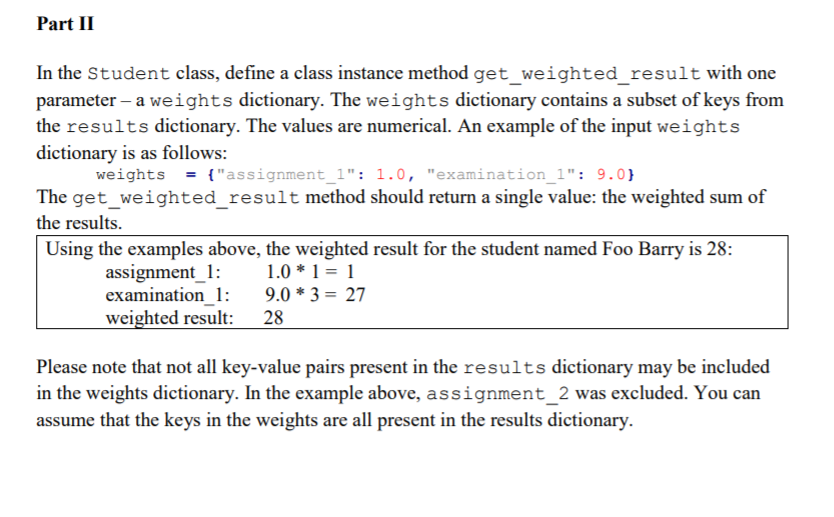 Solved Question 4. Given that the student dictionary object | Chegg.com