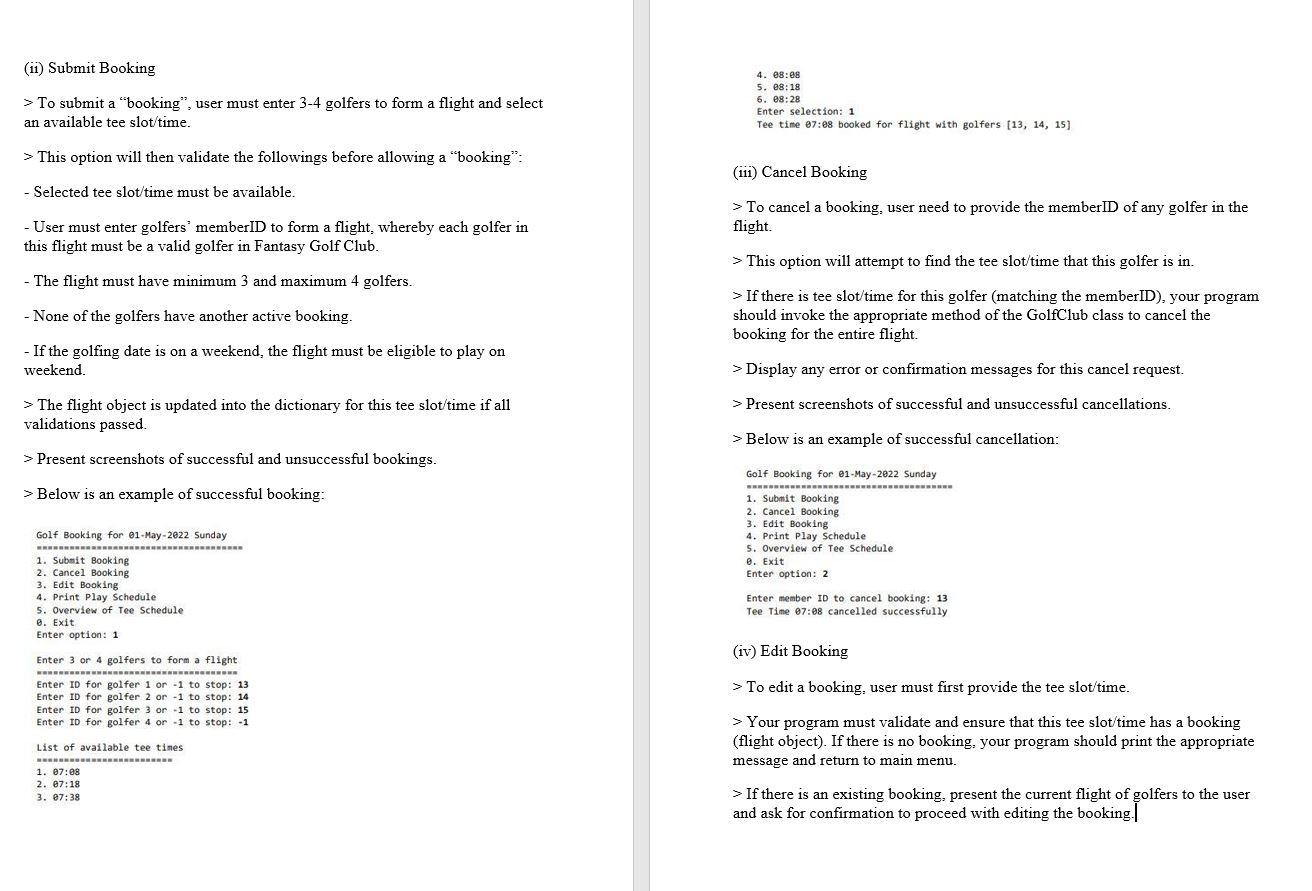 Solved Phyton. Write an application for a golf club to help | Chegg.com