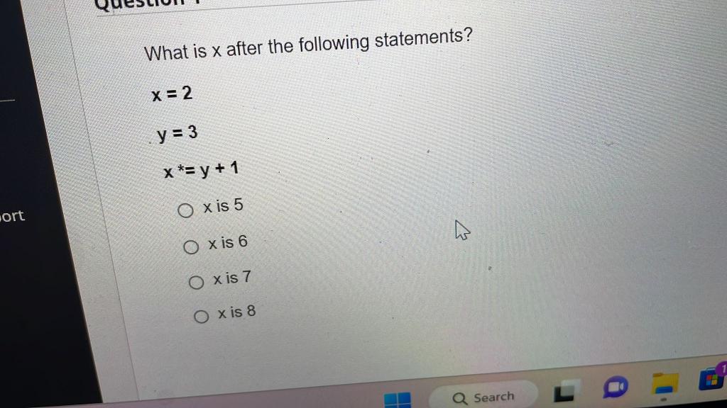Solved What is x after the following statements? | Chegg.com